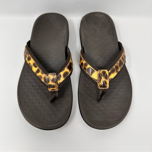 Vionic | Shoes | Vionic Tide Ii Toe Post Sandals Leopard Brown Size 6 ...